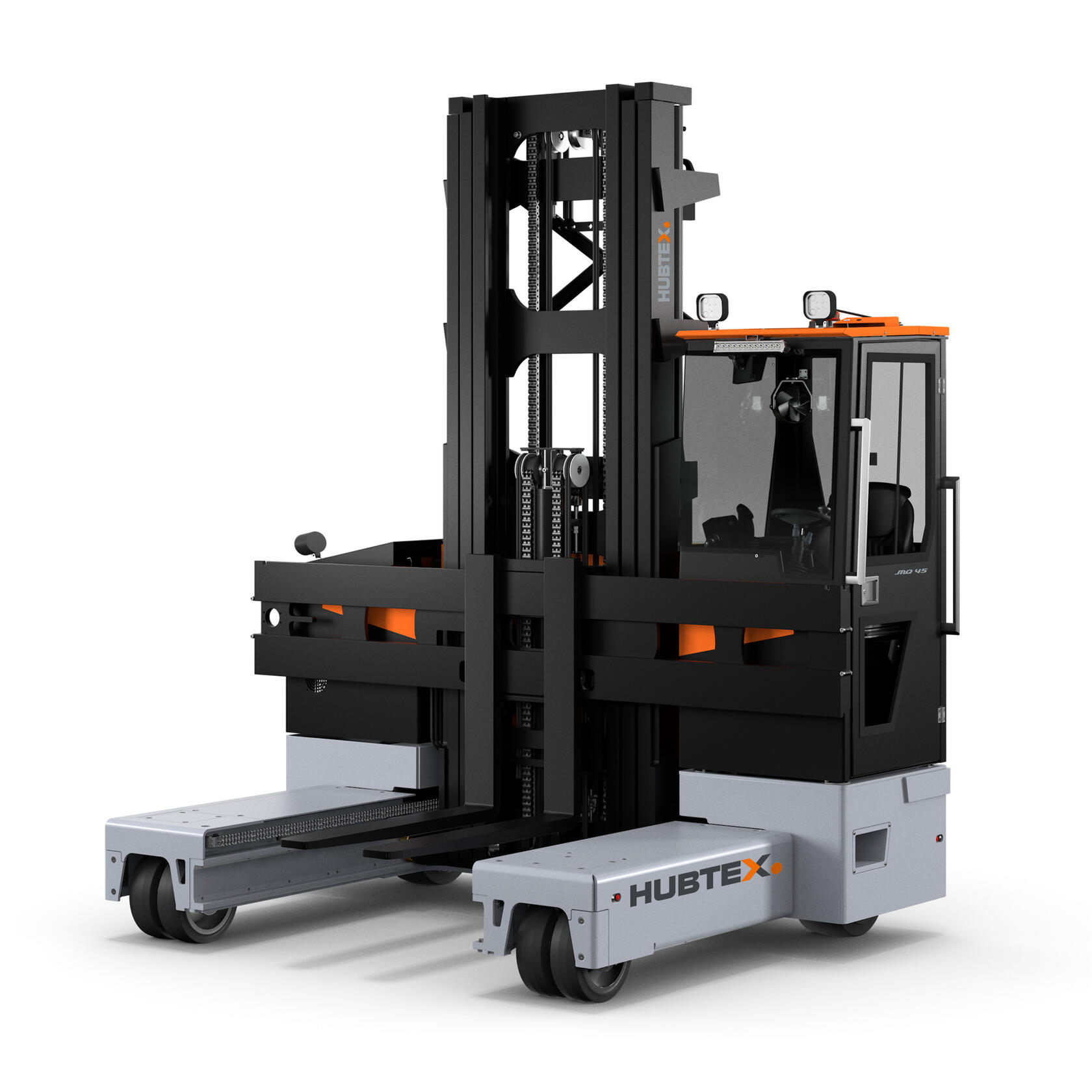 Sideloader forklifts for long loads in narrow aisles | HUBTEX